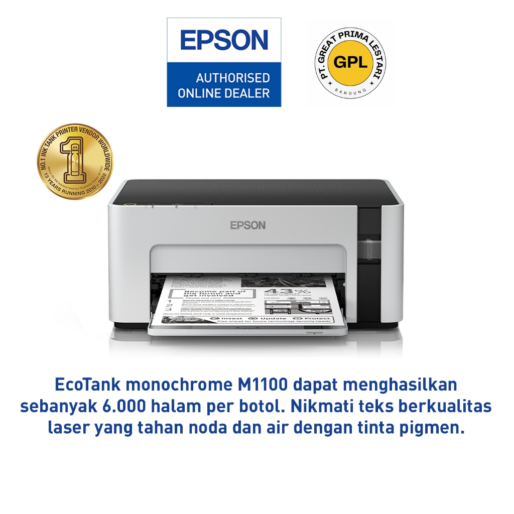 Jual Printer Epson M1100 M 1100 M-1100 Monochrome EcoTank Ink Tank ...