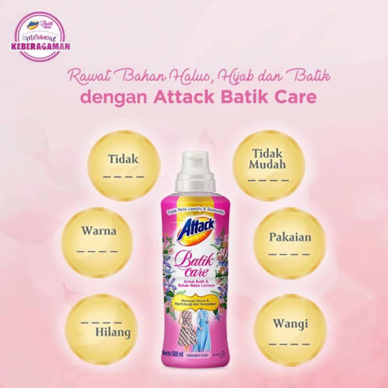 Jual Attack Batik Care Detergen Menjaga Warna Pakaian 500ml. | Shopee ...