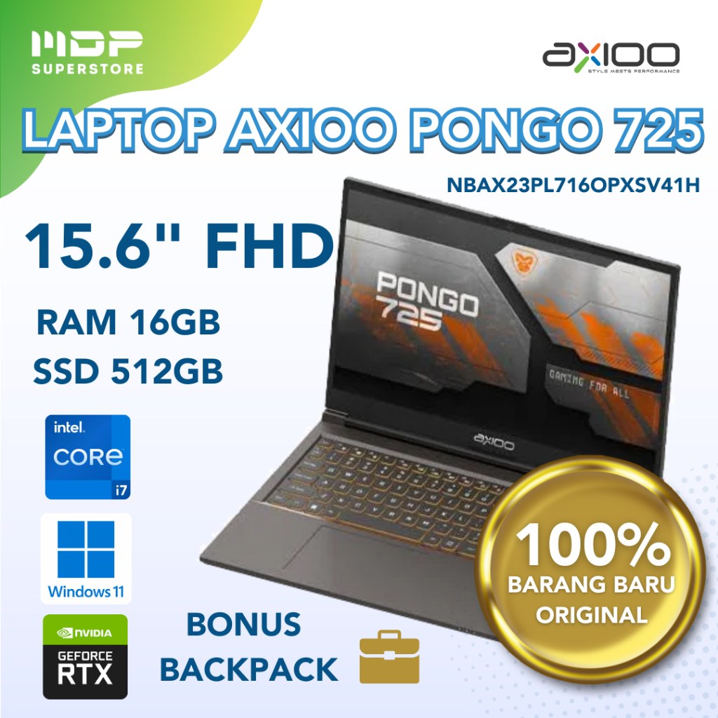 Jual LAPTOP AXIOO PONGO 725 | i7 12650H 16GB 512GB RTX2050 4GB WINDOWS ...