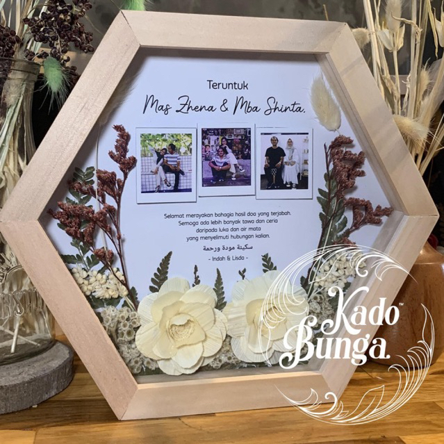 Jual KADO FRAME HEXAGONAL 3D FOTO POLAROID UNTUK PERNIKAHAN/ULTAH/WISUDA/ANNIVERSARY/IBU/AYAH ...