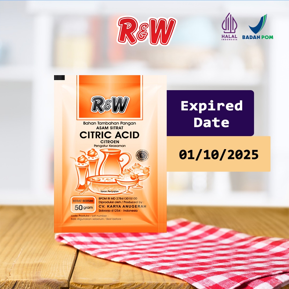 Jual Citric Sitrun Citrun Acid Asam Sitrat Rajawali R&W RW 50 g ...