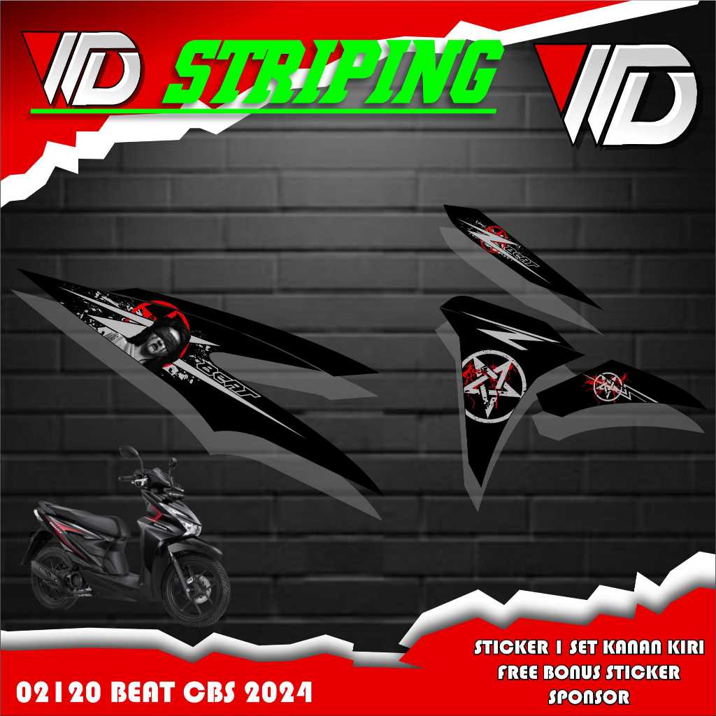 Jual 02120 Striping ticker stiker setiker sepeda motor honda Beat ...