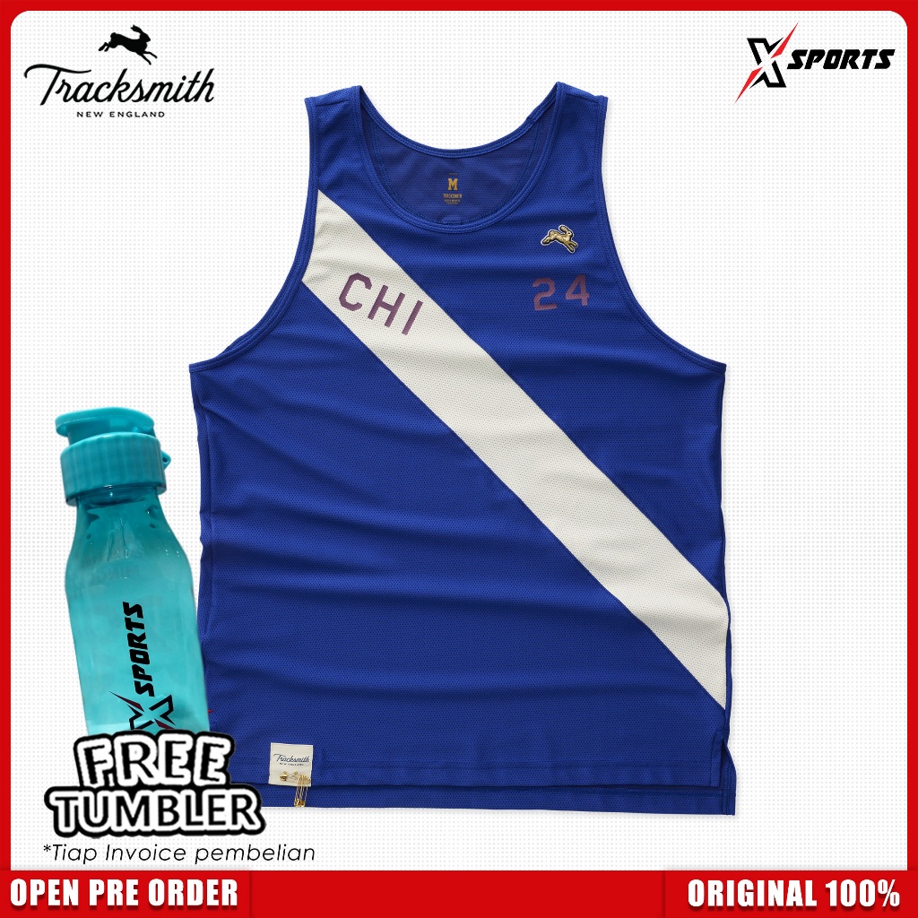 Jual PRE ORDER TRACKSMITH Chicago Marathon 2024 Singlet Men Royal Ivory ...