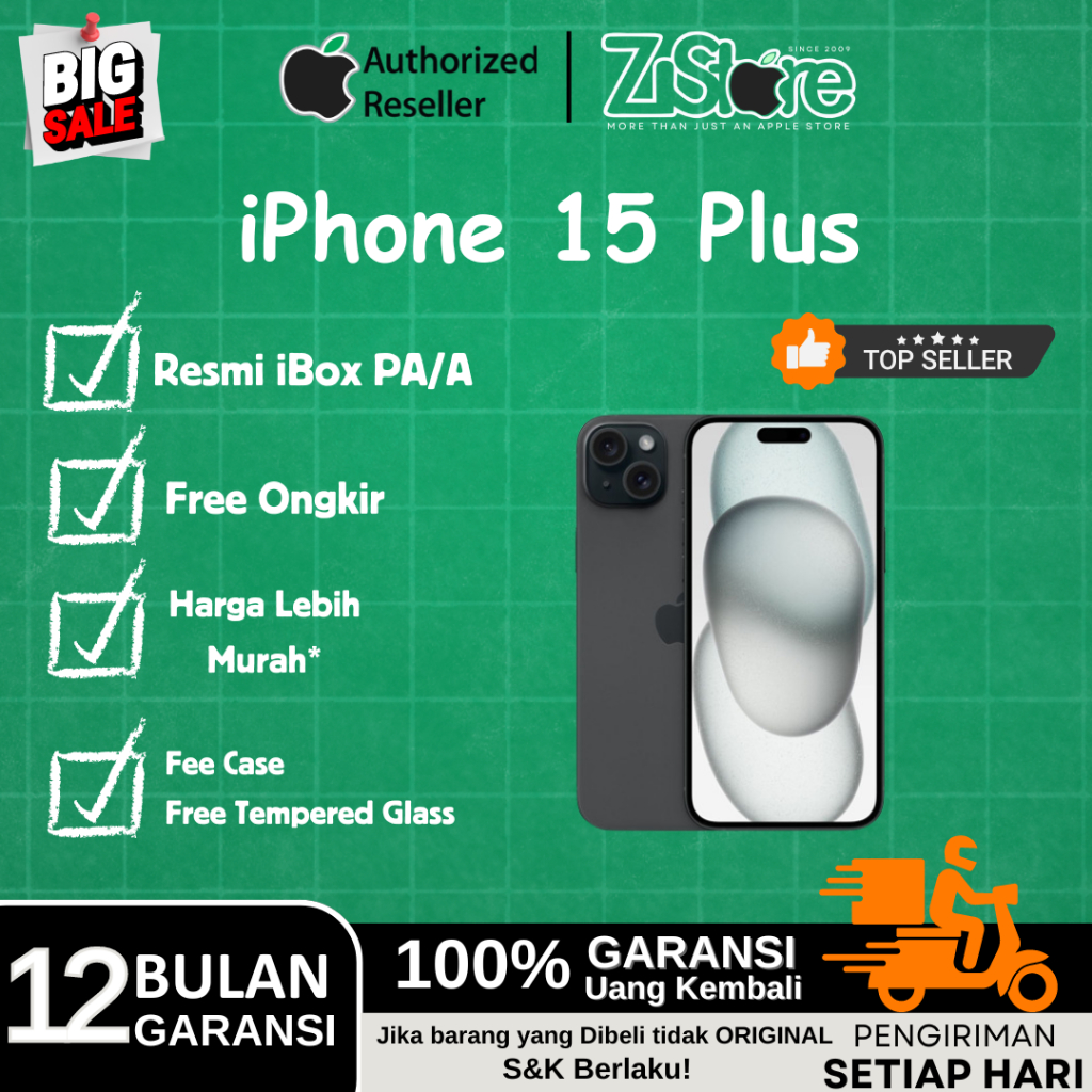 Jual iPhone 15 Plus 128GB Black Baru Garansi Resmi iBox For Sale ...