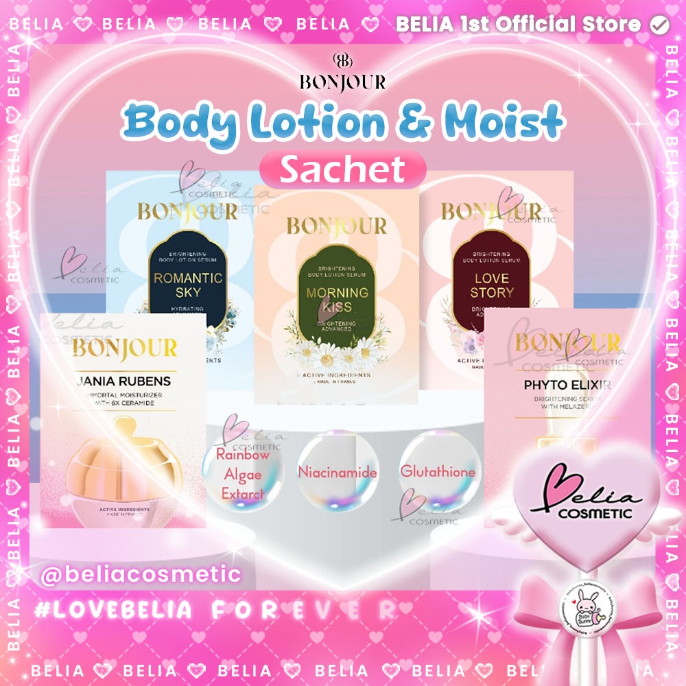 Jual BELIA BONJOUR Brightening Body Lotion Serum SACHET | Brightening ...