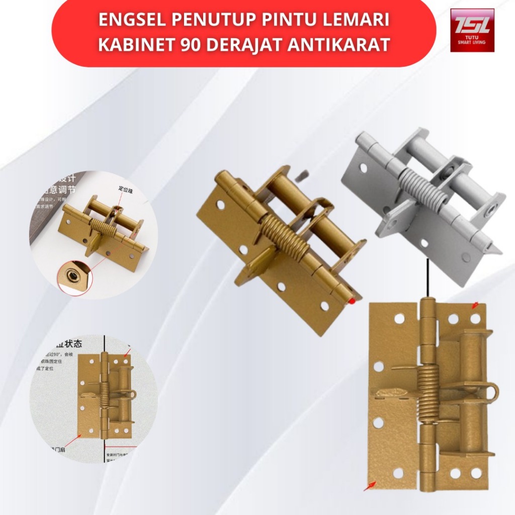 Jual TUTU Engsel Penutup Pintu Lemari Kabinet 90 Derajat Antikarat ...