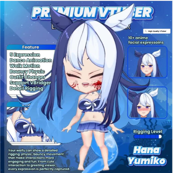 Jual Jadikan Streaming Anda Berbeda dengan Vtuber Live2D Model Hana Yumiko Premium Edisi ...