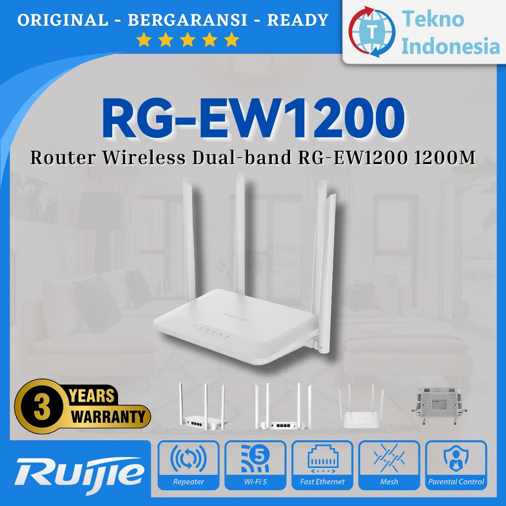 Jual Ruijie Reyee RG EW1200 Dual Band Wireless Mesh WiFi Router 1200M ...