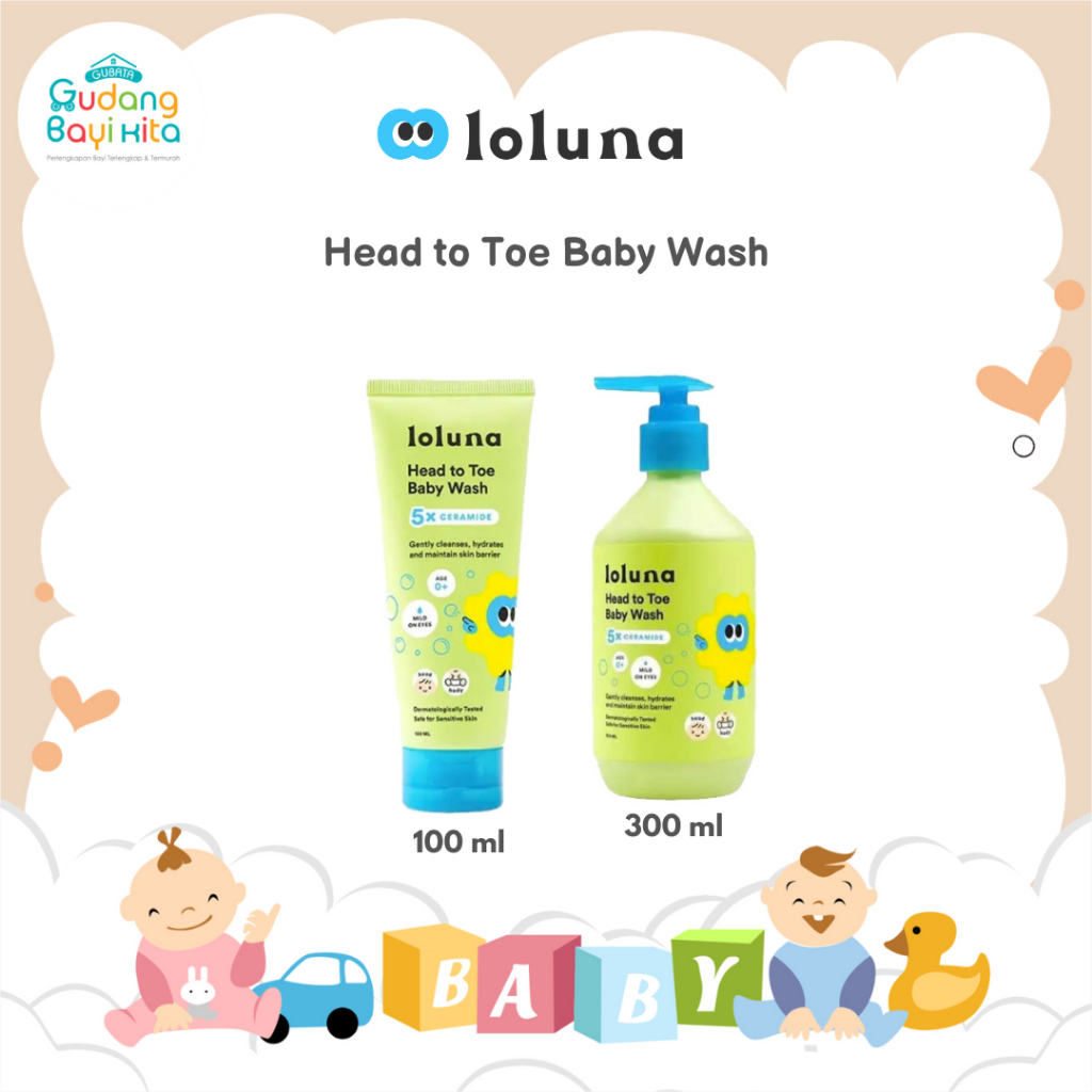 Jual LOLUNA Head to Toe Baby Wash 100ml 300ml - Sabun plus Shampoo Bayi ...