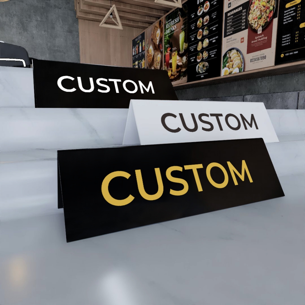 Jual SIGNAGE ACRYLIC PREMIUM PAPAN NAMA MEJA / TABLE SIGN ACRYLIC ...