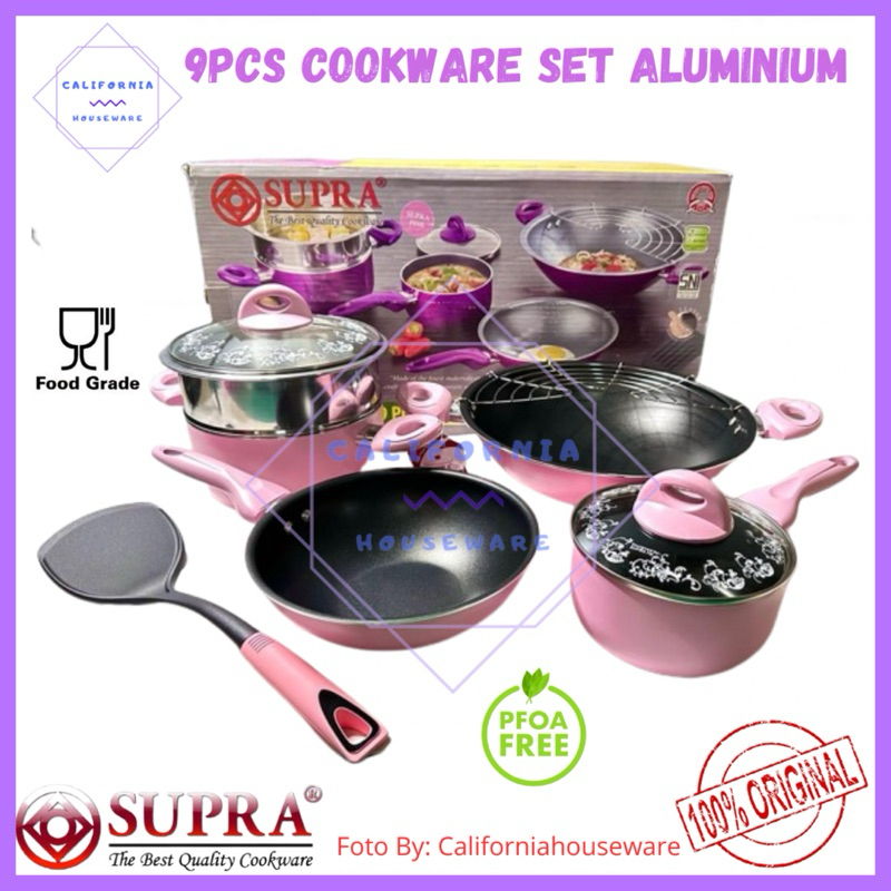 Jual Panci Set Supra 9pcs / Panci Cookware Set Aluminium 9pcs / Panci ...