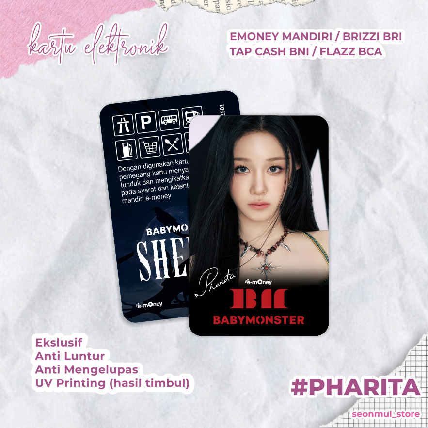 Jual EMONEY PHARITA BABYMONSTER SHEESH BRIZZI FLAZZ TAPCASH TAP CASH / BABYMONS7ER BABY MONSTER ...