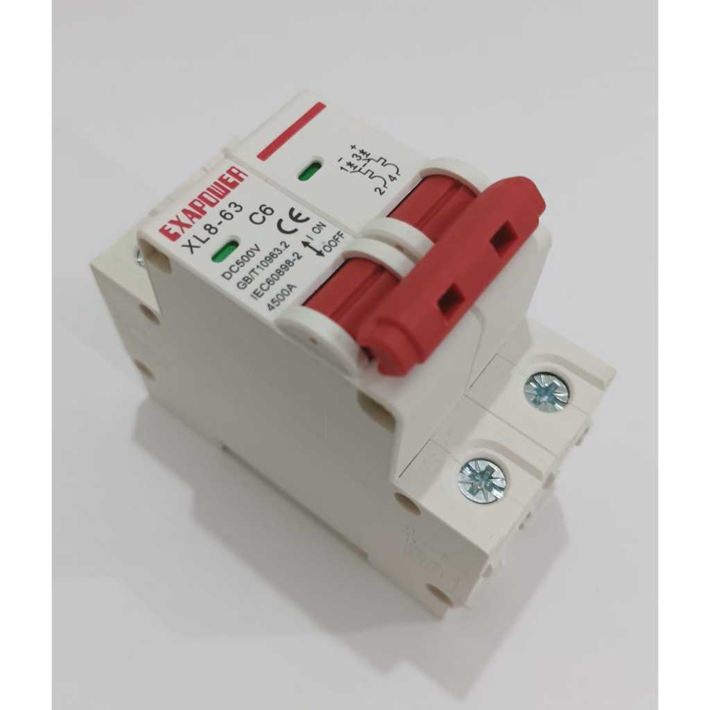 Jual EXAPOWER MCB DC 2P 6A 10A 16A 20A 25A 32A 40A 50A 63A 500V Circuit Breaker DC PV AKI Solar ...