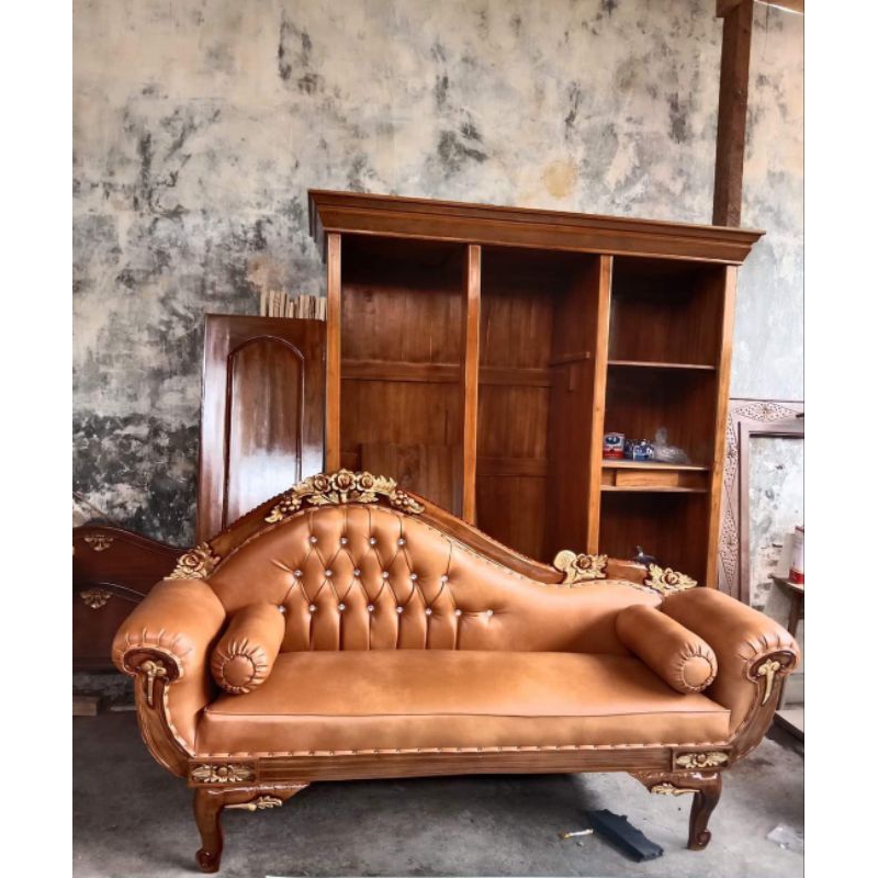 Jual kursi shofa sofa minimalis material kayu jati | Shopee Indonesia
