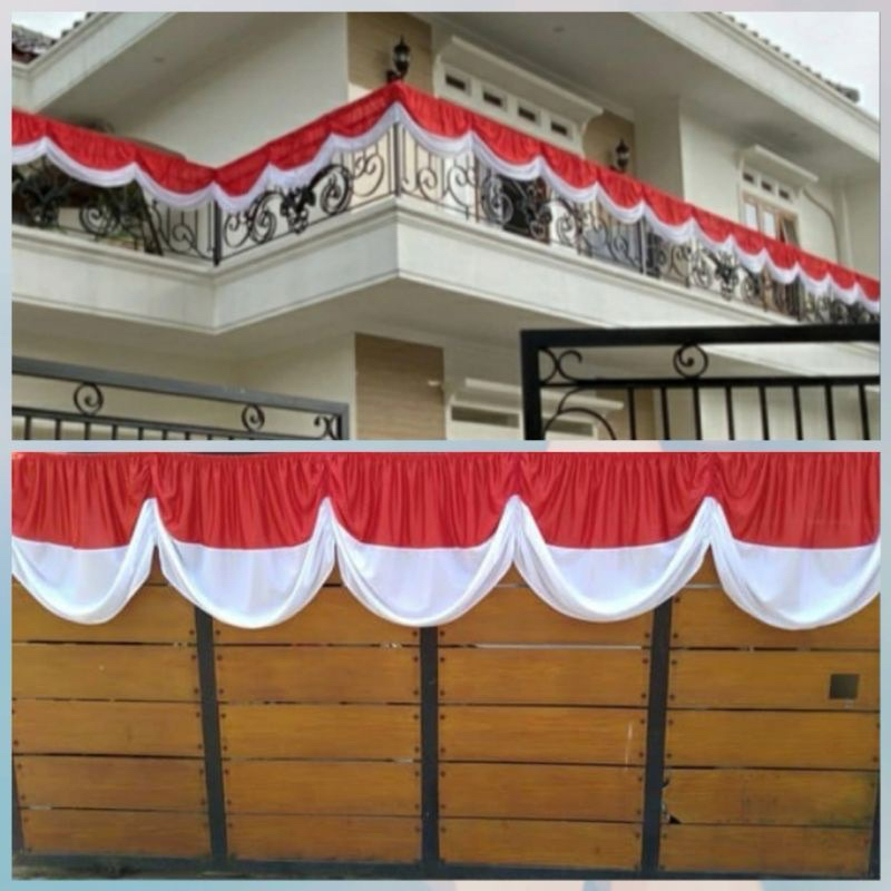 Jual UMBUL BENDERA DEKORASI MERAH PUTIH GELOMBANG HIASAN PAGAR RUMAH ...