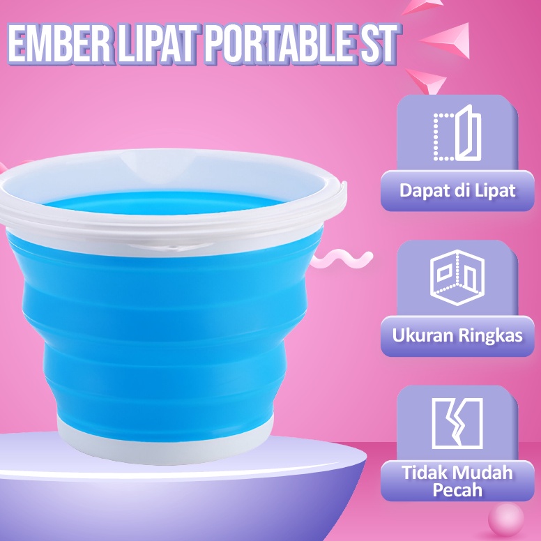 Jual Buruan Belanja Ember Lipat Portable 3L 5L 1L Water Bucket Foldable ...