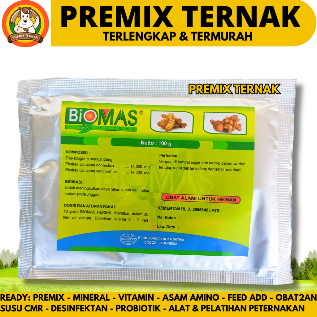 Jual BIOMAS HERBAL 100 GRAM MENSANA - Jamu Herbal Ternak Nafsu Makan ...