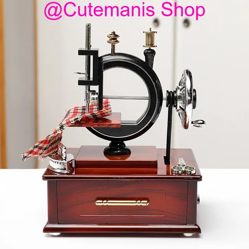 Jual Kotak Musik Mesin Jahit Music Box Hiasan Dekorasi Meja Vintage ...