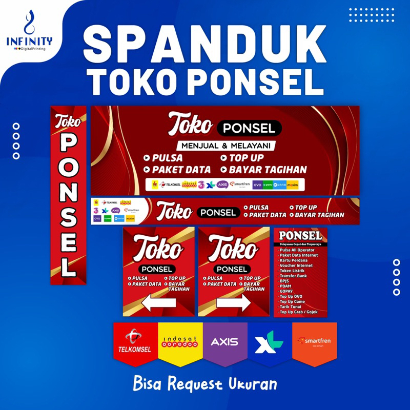 Jual Cetak Spanduk/Banner Toko Ponsel Infinity Pekanbaru | Shopee Indonesia