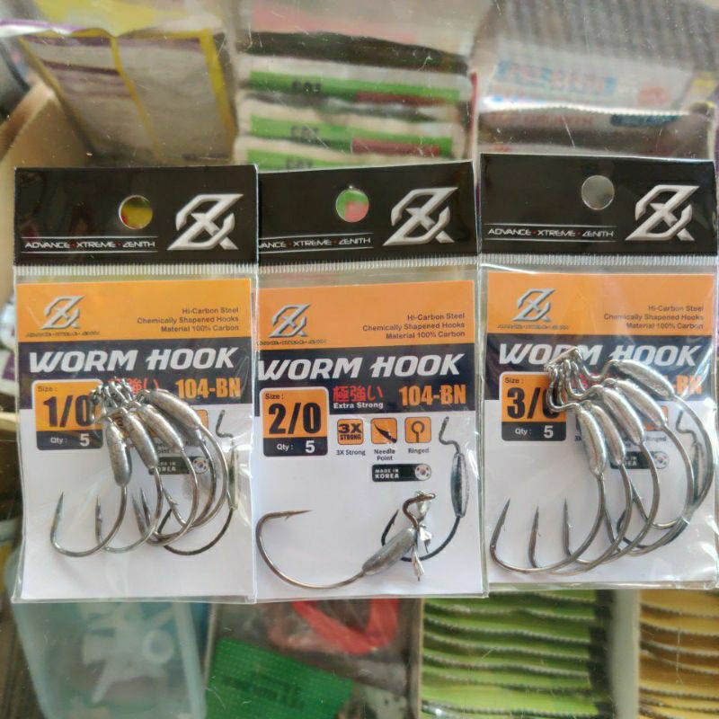 Jual MATA KAIL SOFTLURE WORM HOOK AXZ 104-BN HARGA SATUAN | Shopee ...