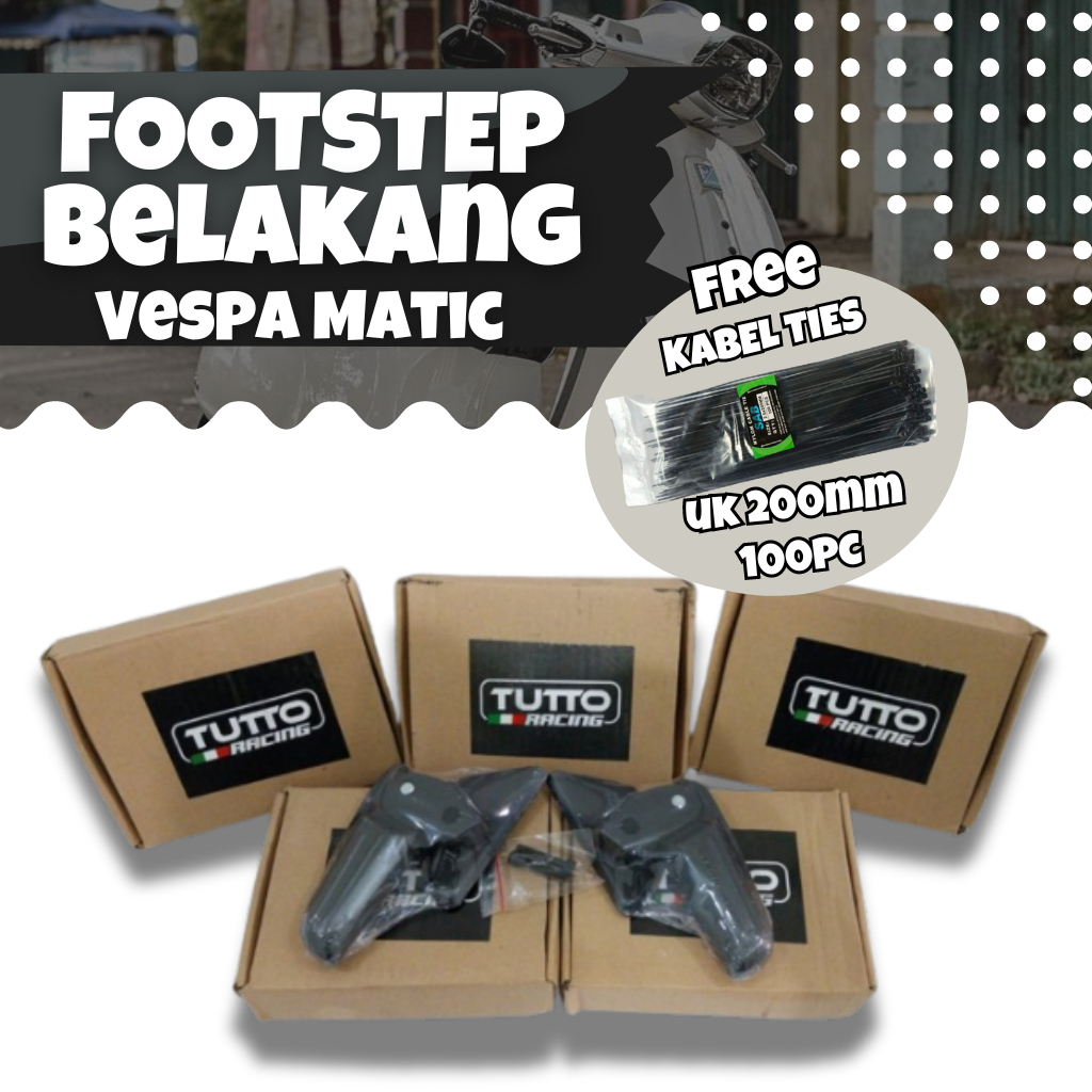Jual Foot step belakang vespa matic/foot rest vespa matic/injakan kaki VESPA MATIC | Shopee ...