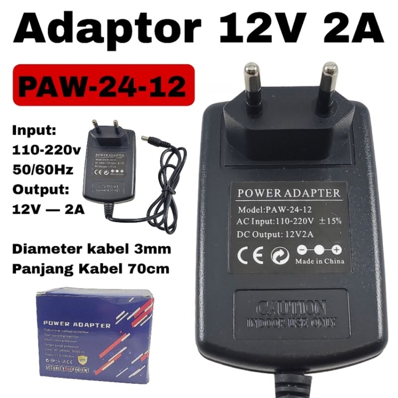 Jual Adaptor 12v 2a Adapter DC Switching 12 Volt 2 Ampere | Shopee ...
