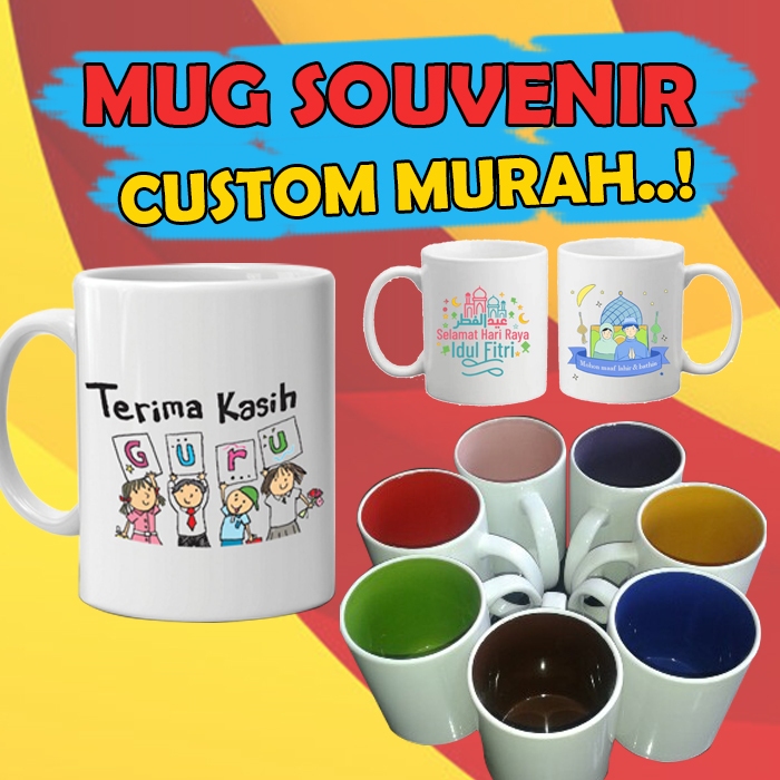 Jual Souvenir Mug Custom Mug Ultah Muq Aqiqah Mug Promosi + Dus Satuan ...