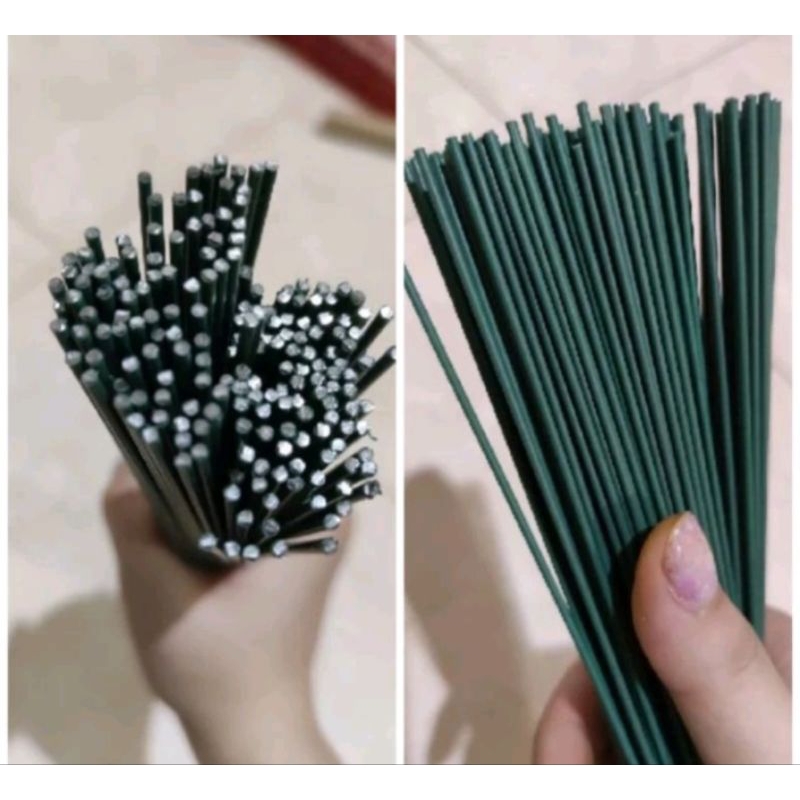 Jual kawat bunga 2mm 40cm hijau lekat dengan besi bukan kertas | Shopee Indonesia