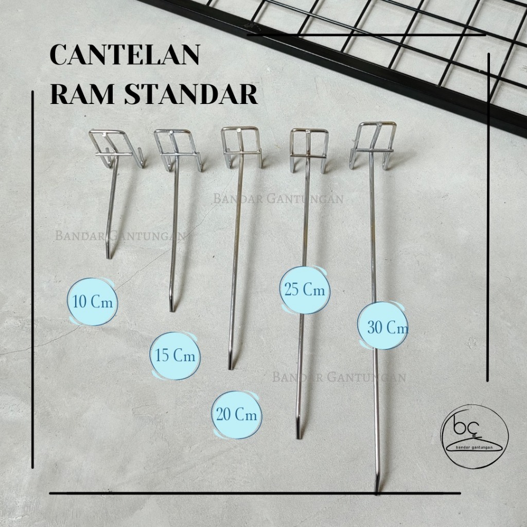 Jual Cantelam Ram STANDAR Stik Hook Single Hook Ram 10 Cm 15 Cm 20 Cm ...