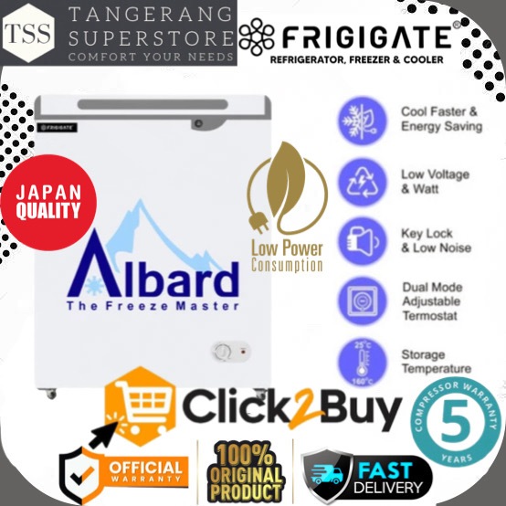 Jual FRIGIGATE CHEST FREEZER F100 F-100 F 100 ALBARD SUPER LOW WATT LOW ...