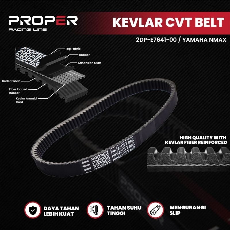 Jual KEVLAR CVT BELT YAMAHA NMAX OLD 2DP-E7641-00 PROPER RACING LINE ...