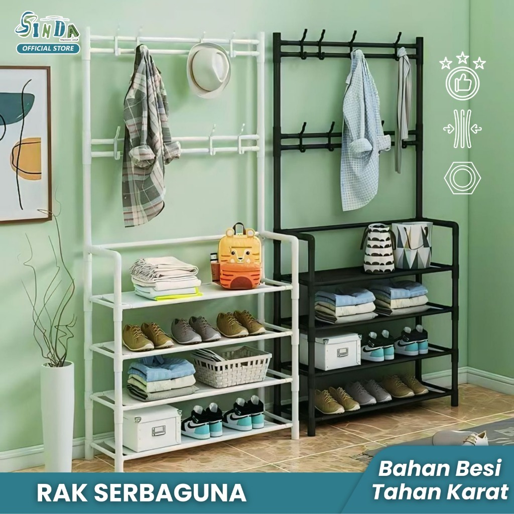 Jual Sinda Rak gantungan baju hanger tas stand hanger rak sepatu ...