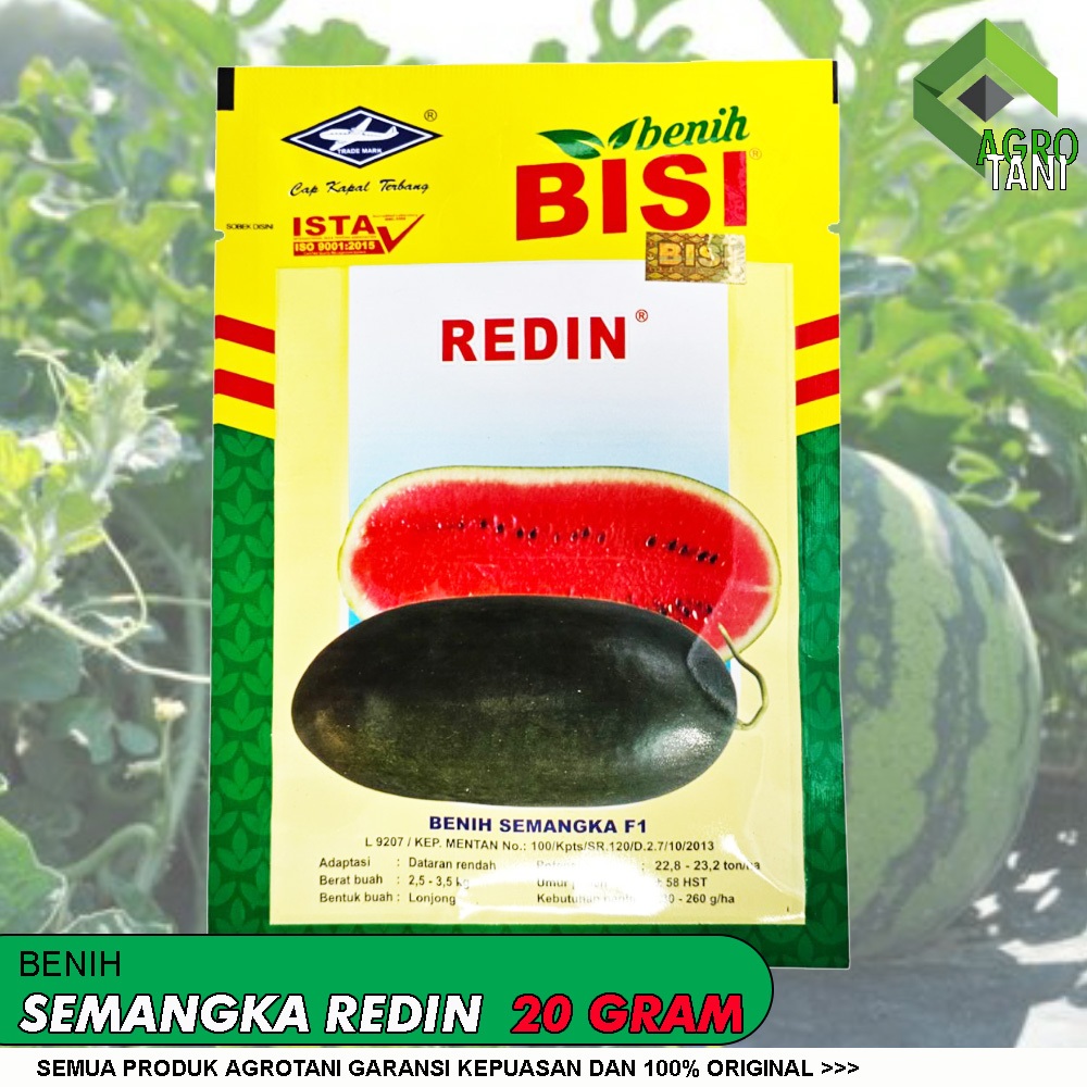 Jual Benih Semangka Hibrida F1 REDIN Cap Kapal Terbang 20gram | Benih ...