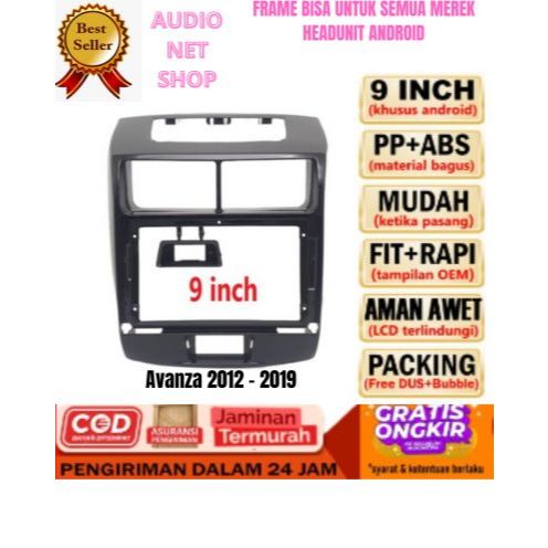 Jual S_NET Frame Head unit Android 7 inch / 9 inch / 10 inch TOYOTA ...