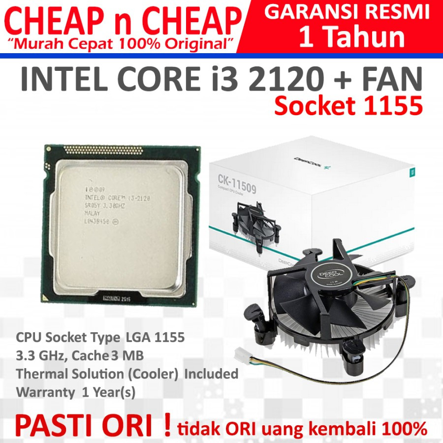 Jual Intel Core i3 2120 Tray + Fan - Intel LGA 1155 H61 | Shopee Indonesia
