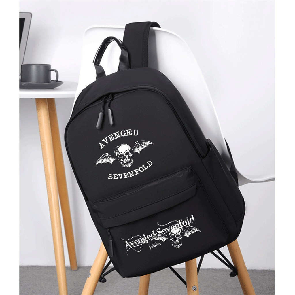 Jual Tas Ransel Sekolah Anak SD SMP SMA Kuliah dan Kerja Black Metal A7X | Shopee Indonesia