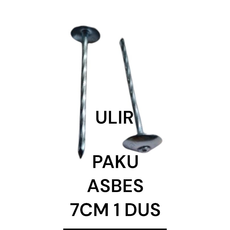 Jual PAKU SENG//PAKU ASBES/ paku payung ulir, 7 CM // 3 inch ( 1 dus ...