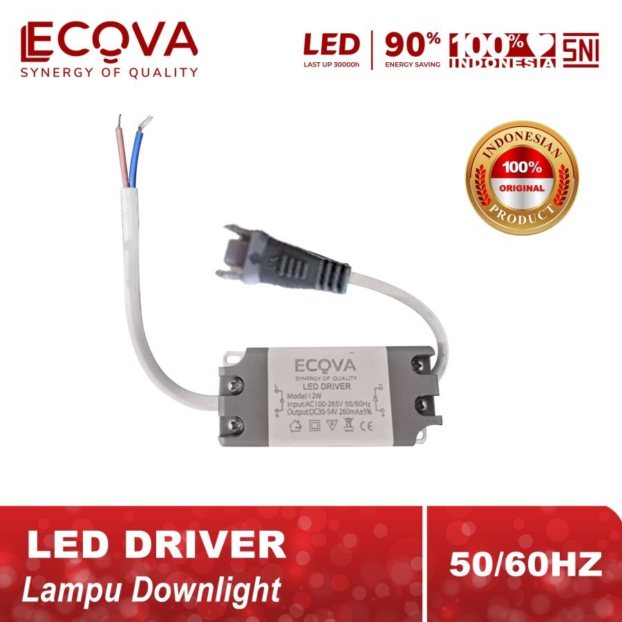 Jual ECOVA LED Driver Travo Ballast Adaptor Lampu Downlight Kuat Tahan ...