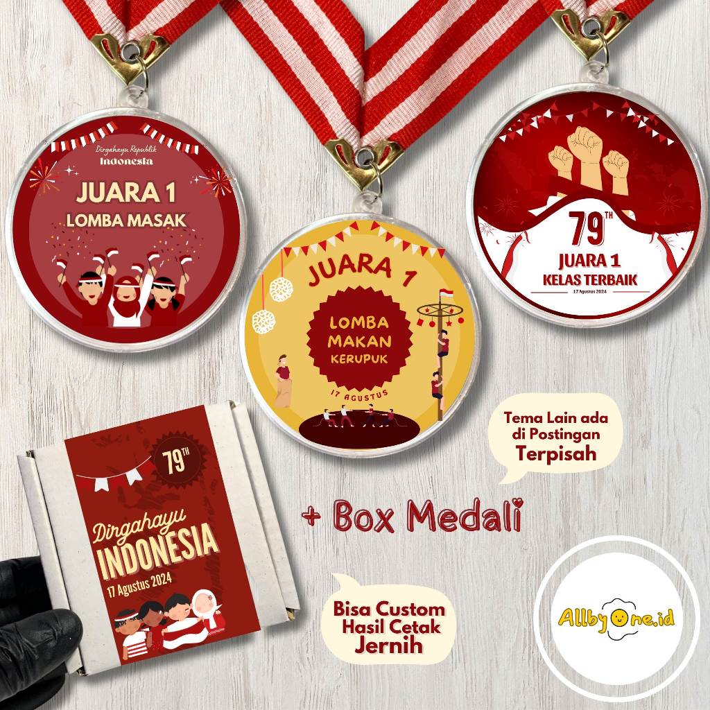 Jual Medali Custom Lomba Kemerdekaan Gift Box Mendali Akrilik ...