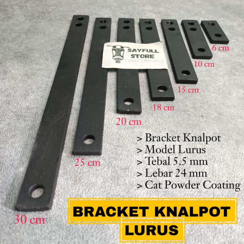 Jual Breket Knalpot Plat Besi Tebal Lubang 10 mm Lurus Universal Motor ...