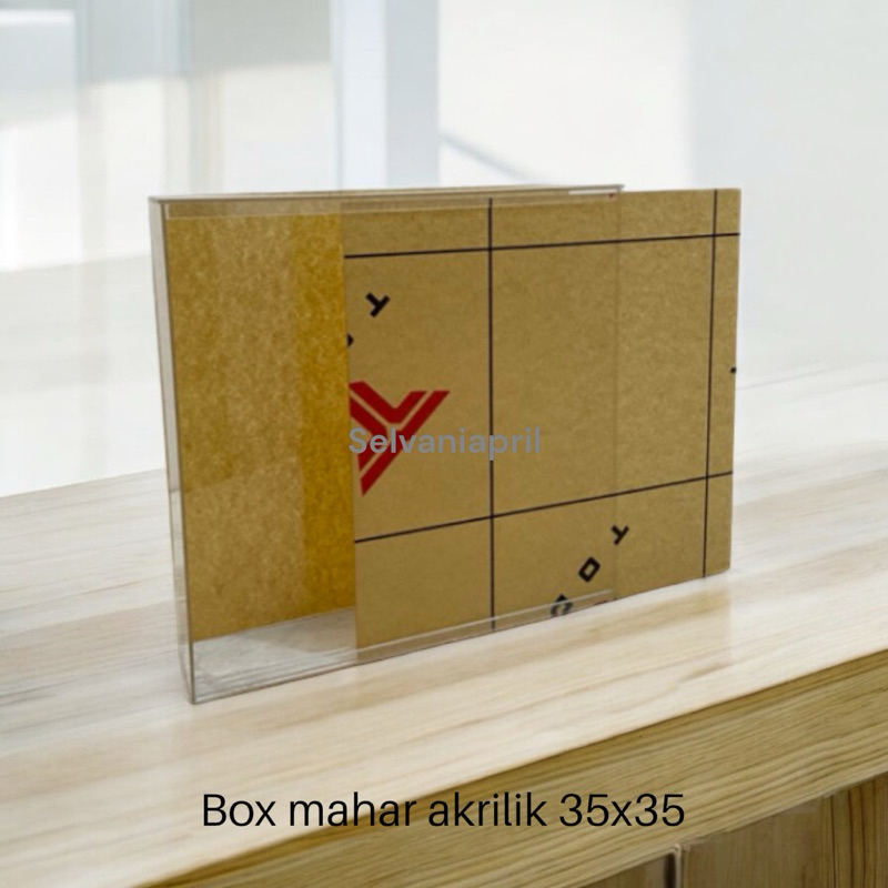 Jual Box Akrilik Mahar Sliding 35x35x6 / Mahar Pernikahan / Box Mahar ...