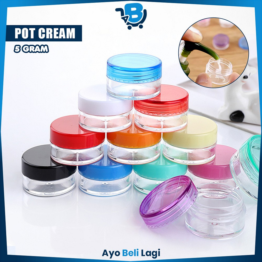 Jual Pot Jar Cream Bulat 5gr Serbaguna / Pot Cream Travel Wadah Tempat ...