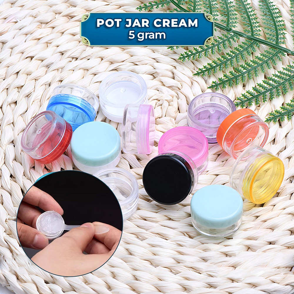 Jual Tempat Cream Mini 5gr Pot Jar Cream Bulat Serbaguna / Pot Cream ...