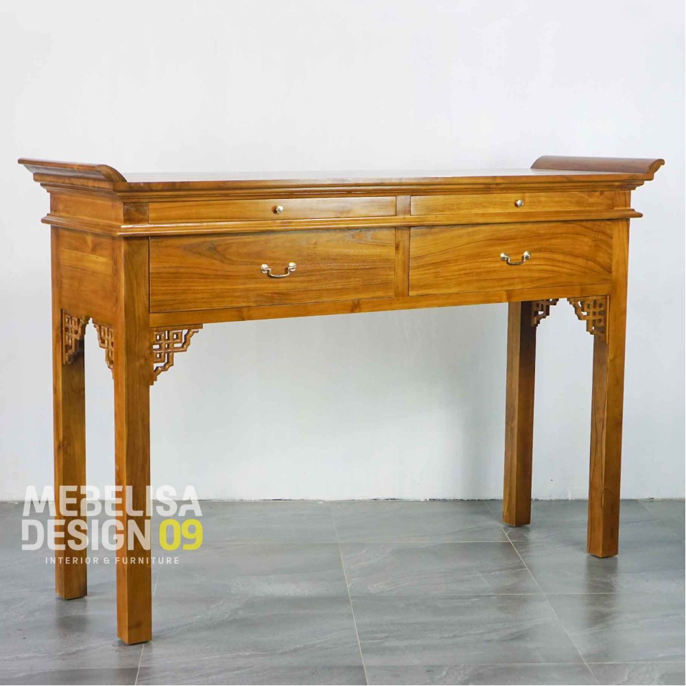 Jual Meja Altar Panjang Minimalis Kayu Jati Solid 4 Laci | Shopee Indonesia