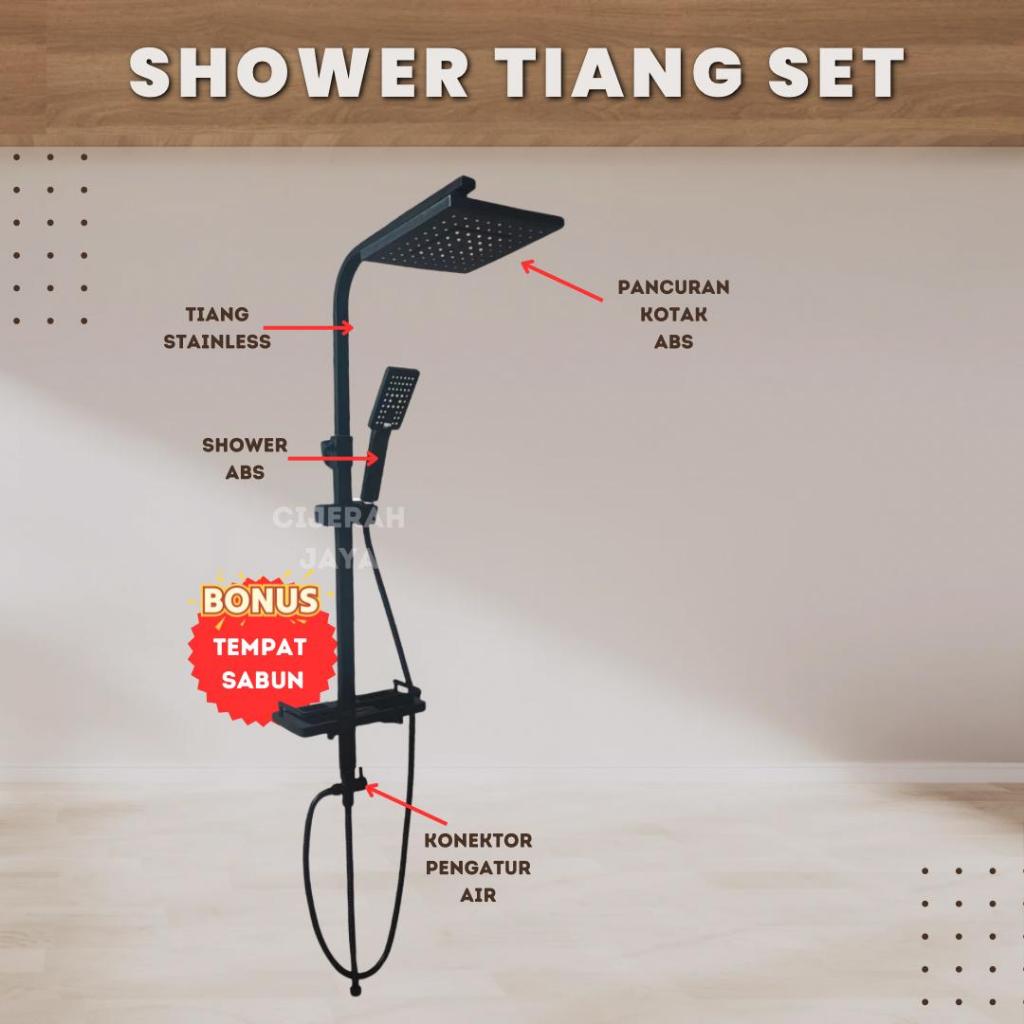 Jual SHOWER TIANG SET PANAS DINGIN BLACK HITAM PREMIUM BODY KOTAK ...