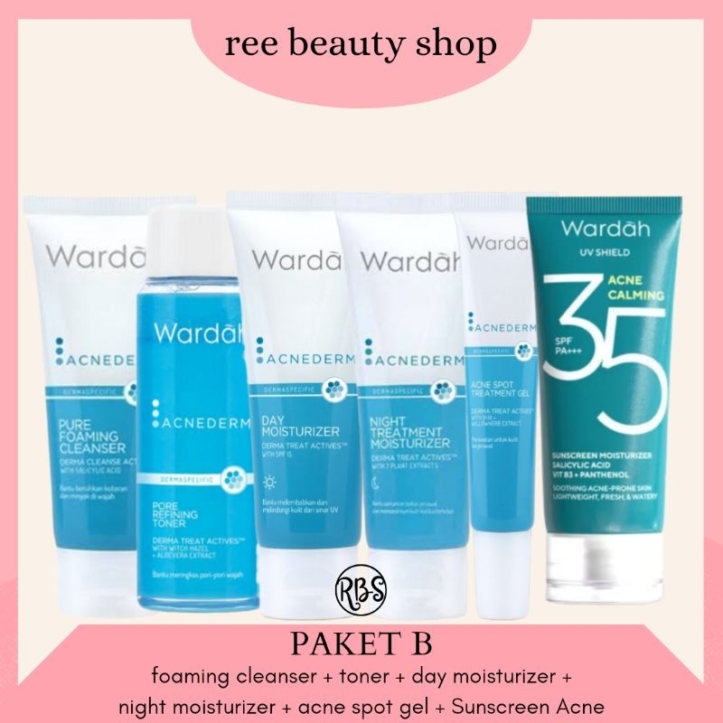Jual Wardah Acnederm 1 Paket Lengkap | Skincare Wardah Wajah Jerawat ...