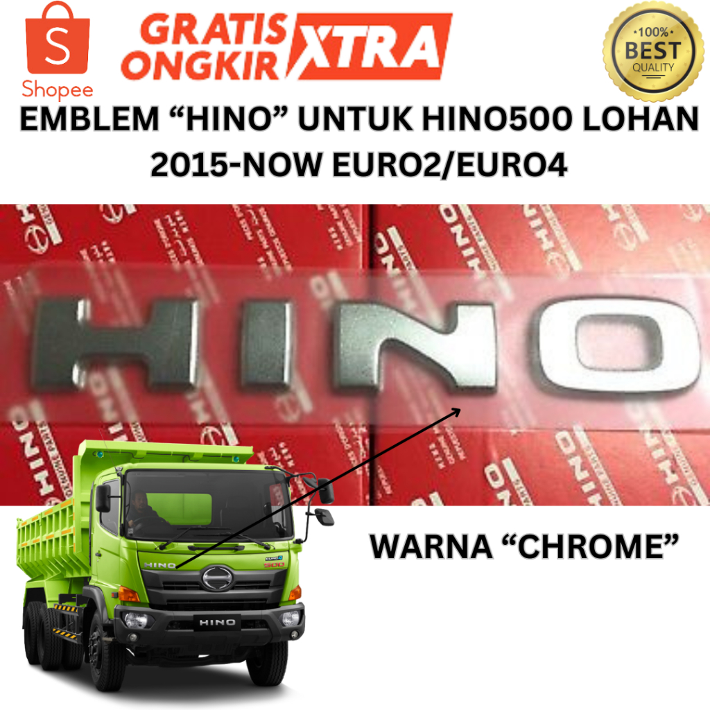 Jual TULISAN EMBLEM "HINO" HINO 500 NEW GENERATION CHROME PLATE BEST ...