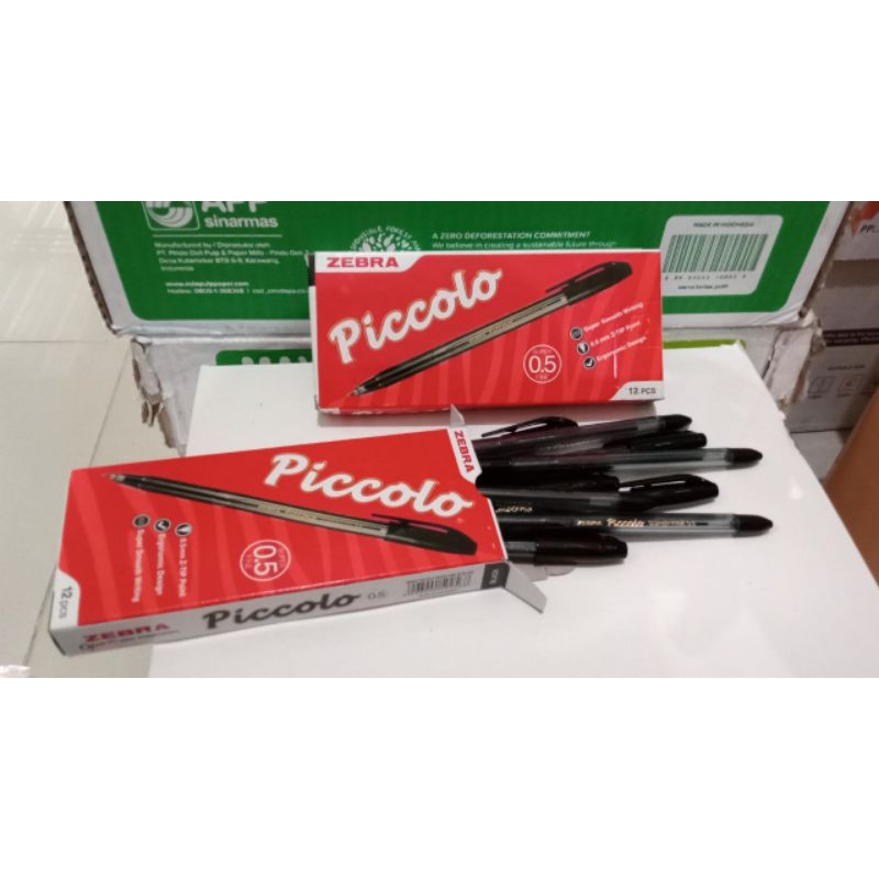 Jual (1pak ) Ballpoint Piccolo Zebra /Pulpen 0,5mm/ gel pen piccolo ...
