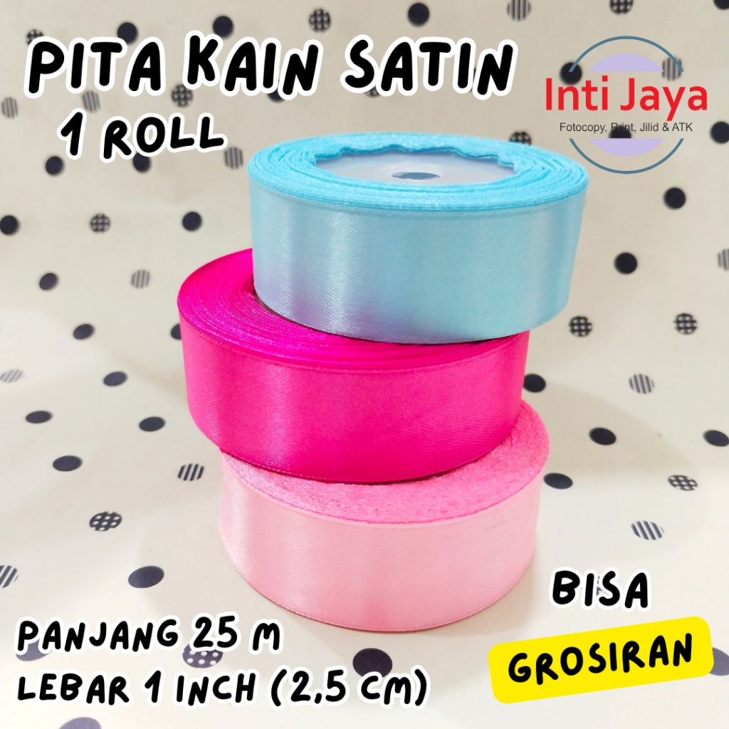 Jual Pita Kain Satin Roll 1 Inch | Shopee Indonesia