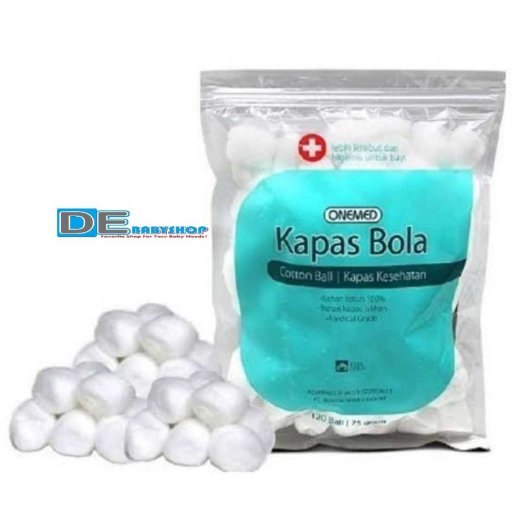 Jual Kapas Bola Bulat ONEMED Cotton Ball 120 ball 75gr | Kapas ...